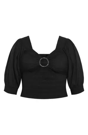 City Chic Smocked Crop Top