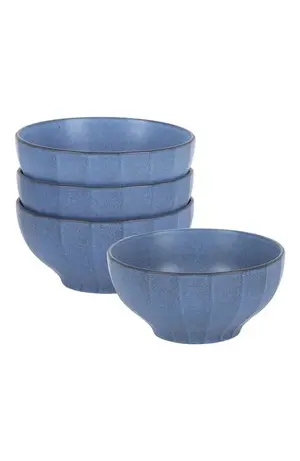 STONE + LAIN Rio Stoneware 4-piece Bowl Set - Blue