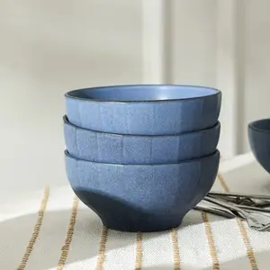 STONE + LAIN Rio Stoneware 4-piece Bowl Set - Blue