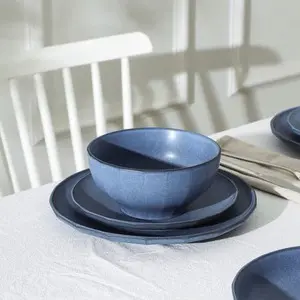 STONE + LAIN Rio Stoneware 4-piece Bowl Set - Blue