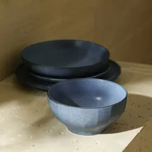 STONE + LAIN Rio Stoneware 4-piece Bowl Set - Blue