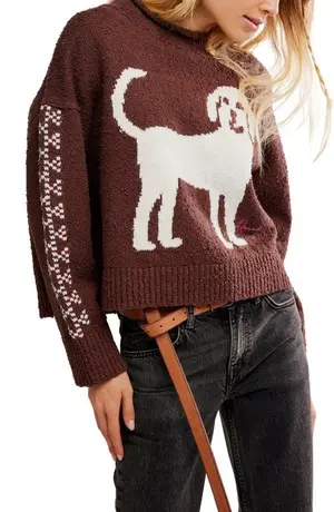 Free People Story Book Cotton-blend Sweater - Chocolate Combo