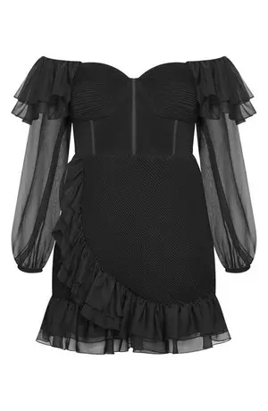 City Chic Off-the-shoulder Mini Dress