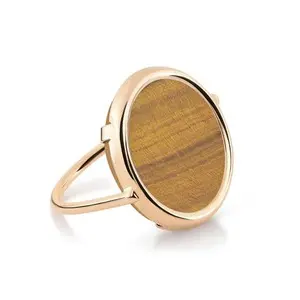 Ginette Ny Disc Ring - Tiger Eye