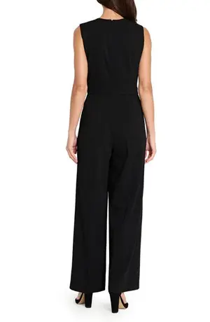 TAHARI ASL Double Breasted Sleeveless Jumpsuit