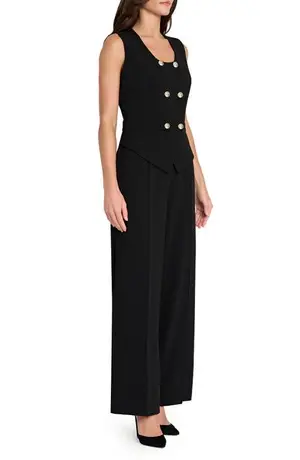 TAHARI ASL Double Breasted Sleeveless Jumpsuit