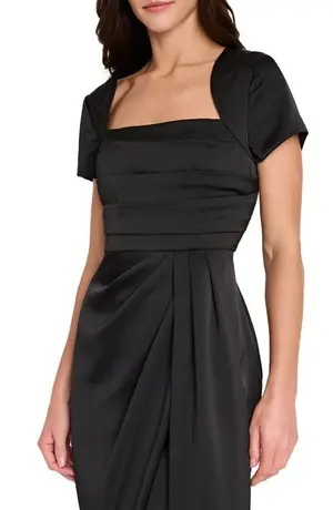 TAHARI ASL Pleated Bodice Cocktail Dress