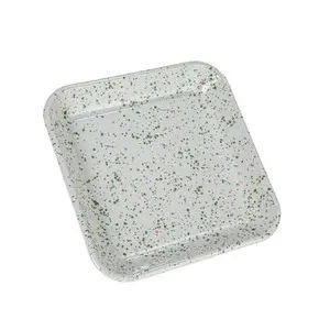STORIED HOME Speckled Enameled Metal Platter - Cream