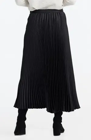 BRAVE+TRUE Identity Pleated Satin Skirt