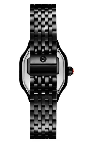 Michele Meggie Diamond Dial Bracelet Watch - Black