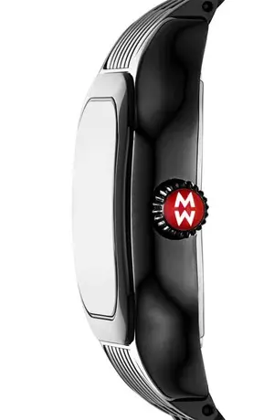 Michele Meggie Diamond Dial Bracelet Watch - Black