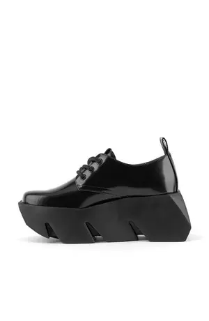United Nude Bull Derby Metallic Lace-up Platform Shoes