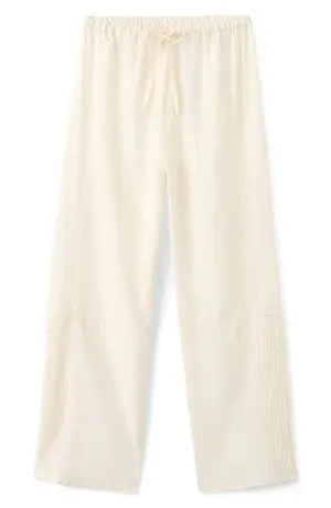 Mango Lace Trim Cotton Blend Pajamas - Vanilla