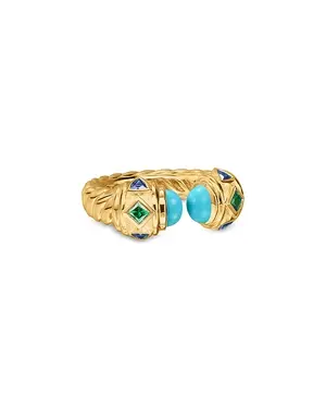 David Yurman Renaissance Ring In 18k Yellow With Gemstones - Gold