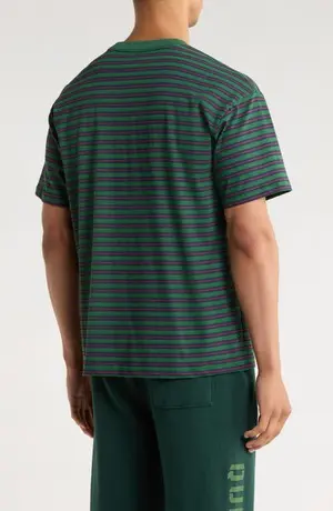 QUIET GOLF Squints Stripe Cotton T-shirt