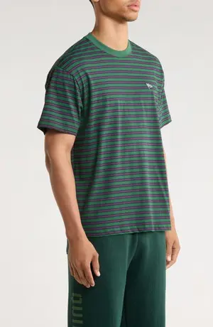 QUIET GOLF Squints Stripe Cotton T-shirt