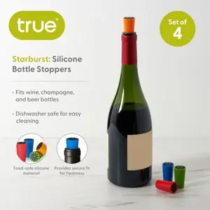 TRUE BRANDS Starburst Silicone Bottle Stoppers