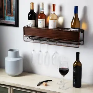 TRUE BRANDS Rustic Wine Shelf