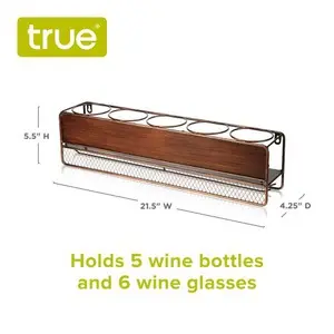 TRUE BRANDS Rustic Wine Shelf
