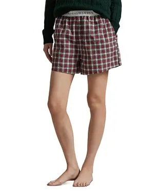 Polo Ralph Lauren Logo Waist Sleep Boxer - Winter Berry Tartan