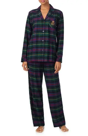 Ralph Lauren Cotton Blend Pajamas - Multicolored Plaid