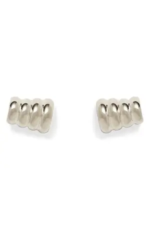 Lady Grey Scala Huggie Hoop Earrings - Silver