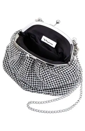 Nina Kiara Frame Clutch - Silver