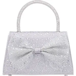 Nina Legacy Top Handle Clutch - Silver