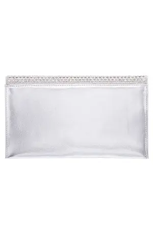 Nina Rhinestone Embellished Clutch - Silver