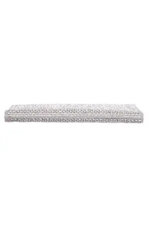 Nina Rhinestone Embellished Clutch - Silver