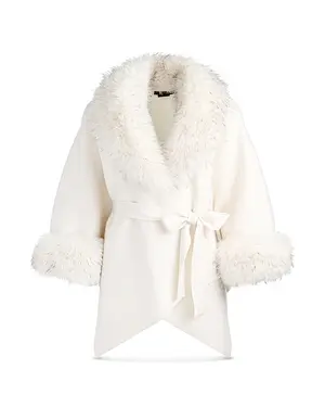Alice + Olivia Joanne Sweater Coat - Ecru
