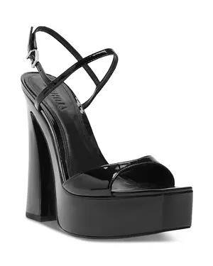 Women's Black Platform Strappy Sandals