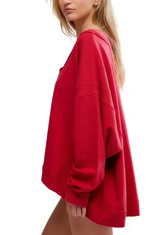 Free People Intimately Fp Staycation Pullover - Deep Cherry