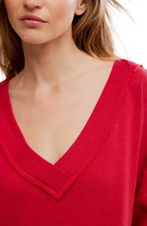 Free People Intimately Fp Staycation Pullover - Deep Cherry