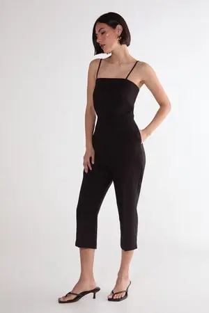 Nasty Gal Tailored Capri Square Neck Playsuit