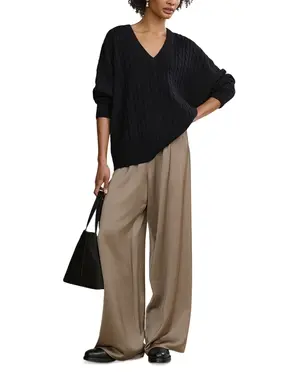 Jenni Kayne Nell V-neck Wool Cashmere Sweater - Black