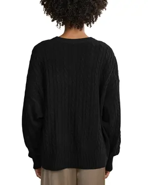 Jenni Kayne Nell V-neck Wool Cashmere Sweater - Black