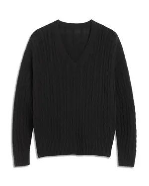Jenni Kayne Nell V-neck Wool Cashmere Sweater - Black