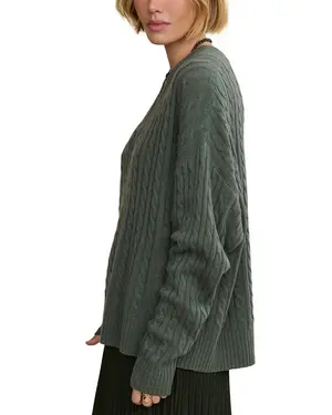Jenni Kayne Nell V-neck Wool Cashmere Sweater - Pine