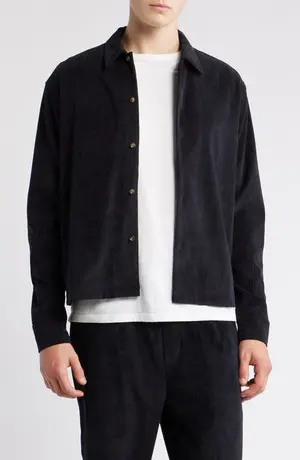 RIZORT Roger Rib Button-up Shirt Jacket - Black