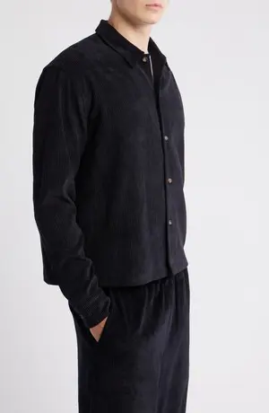 RIZORT Roger Rib Button-up Shirt Jacket - Black