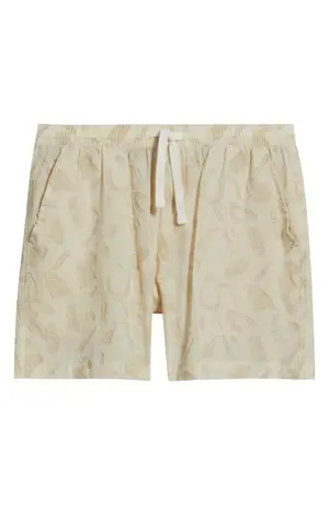 RIZORT Cotton-linen Blend Drawstring Shorts