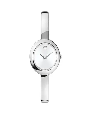 Movado Museum Bangle Oval Watch - White/silver