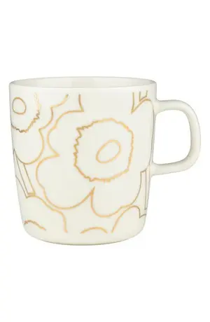 Marimekko Piirto Unikko Coffee Mug - White Gold