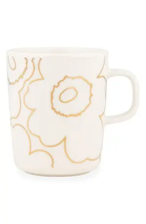 Marimekko Piirto Unikko Coffee Mug - White Gold