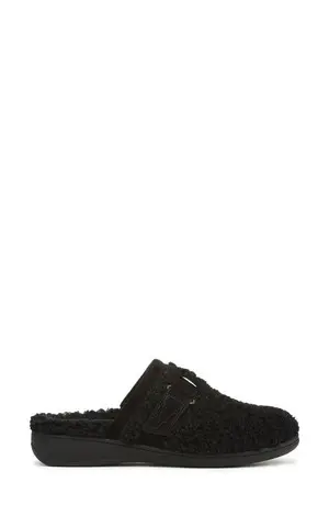 Vionic Faux Shearling Clogs - Black