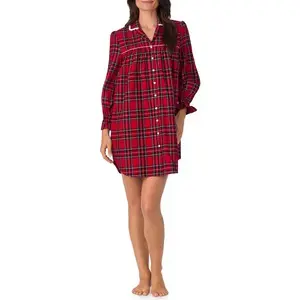 LANZ OF SALZBURG Flannel Nightgown - Redplaid