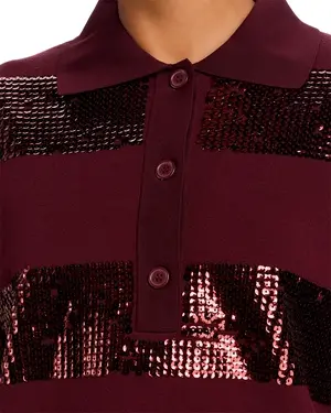 Essentiel Antwerp Sequin Stripe Polo Sweater