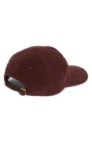 NOAH Cotton Moleskin Baseball Cap - Pinot