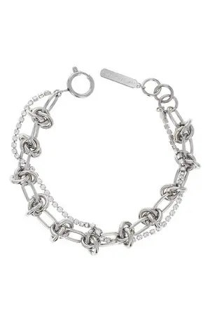 JUSTINE CLENQUET Dana Crystal Layered Bracelet - Palladium